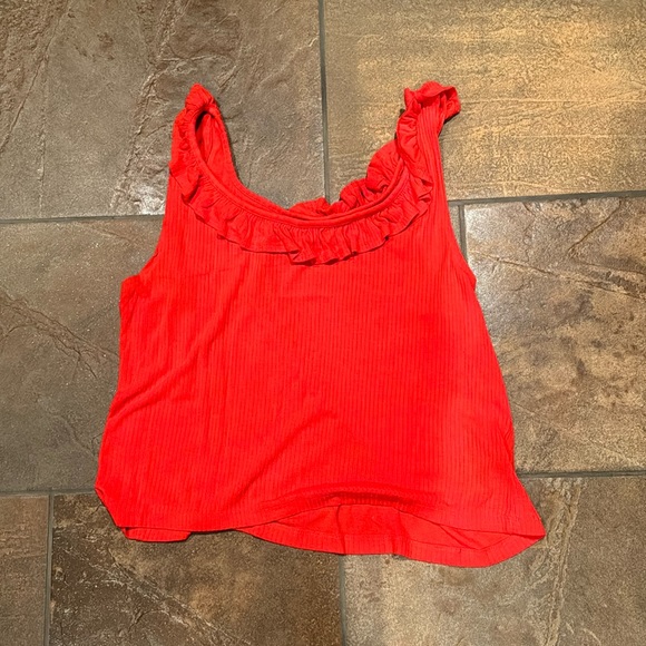 H&M | Tops | Hm Red Ribbed Tank Top | Poshmark